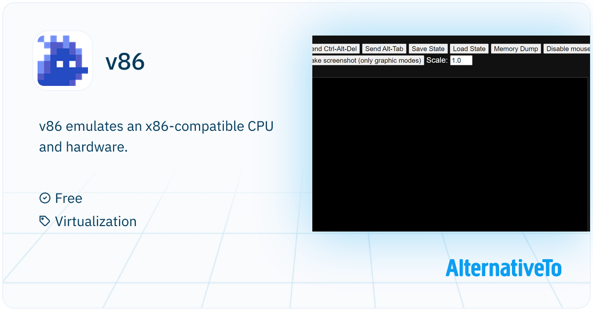 v86: Emulates an x86-compatible CPU and hardware | AlternativeTo