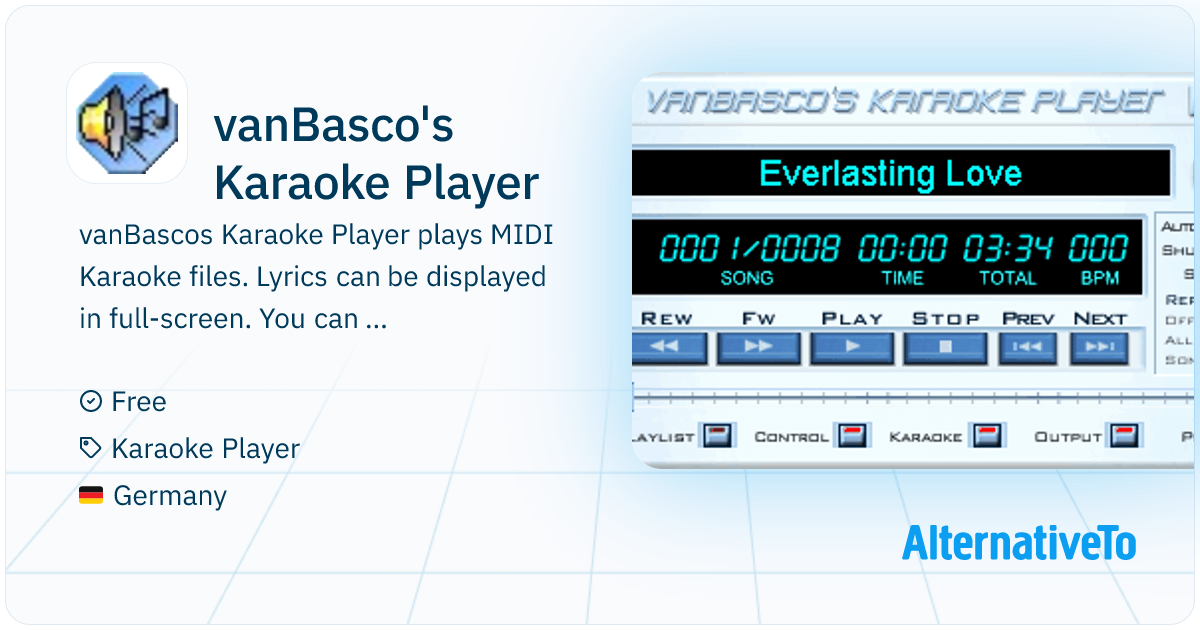 vanBasco's Karaoke Player: Ad-free freeware for MIDI Karaoke playback ...