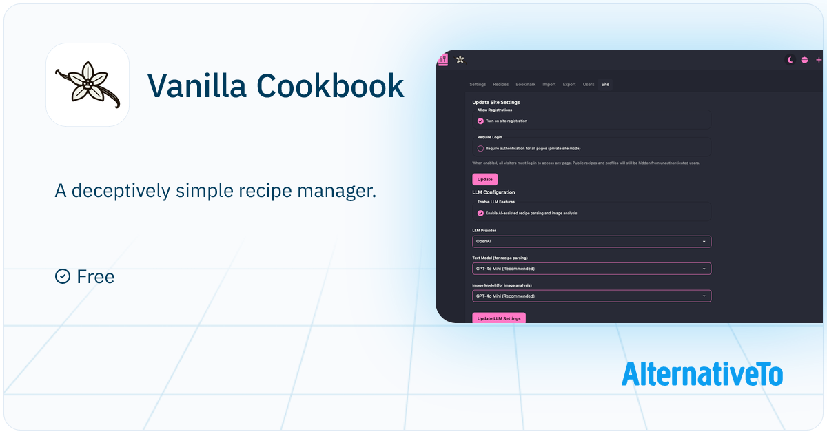 Vanilla Cookbook: A deceptively simple recipe manager | AlternativeTo