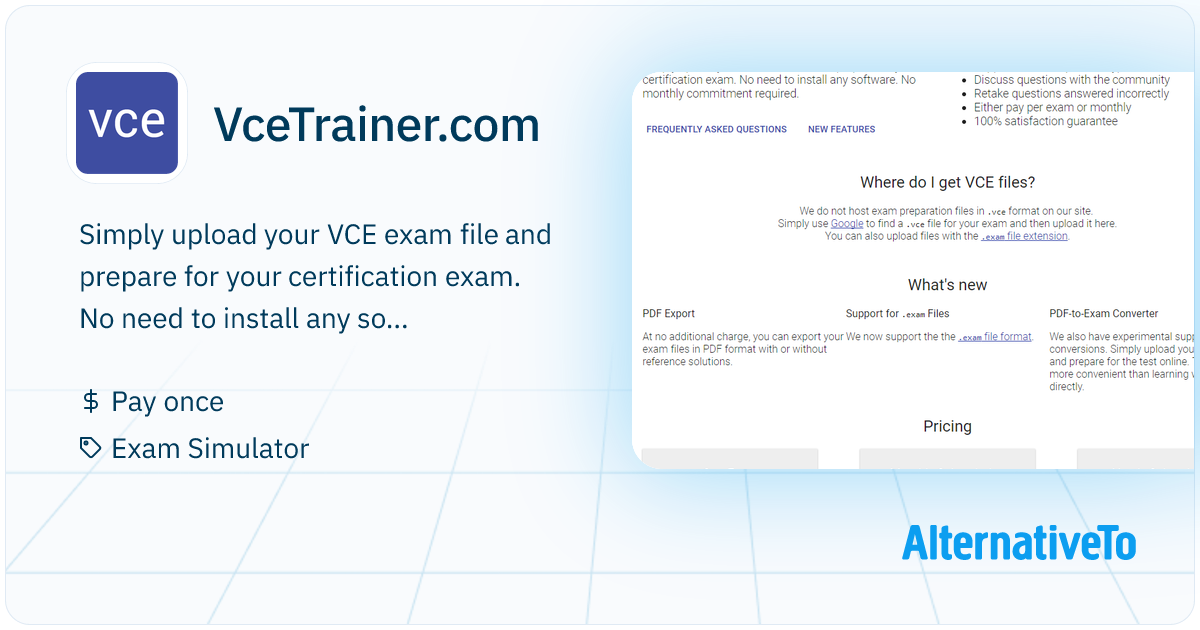 VceTrainer.com: Web-based VCE exam simulator. Simply upload vce files ...