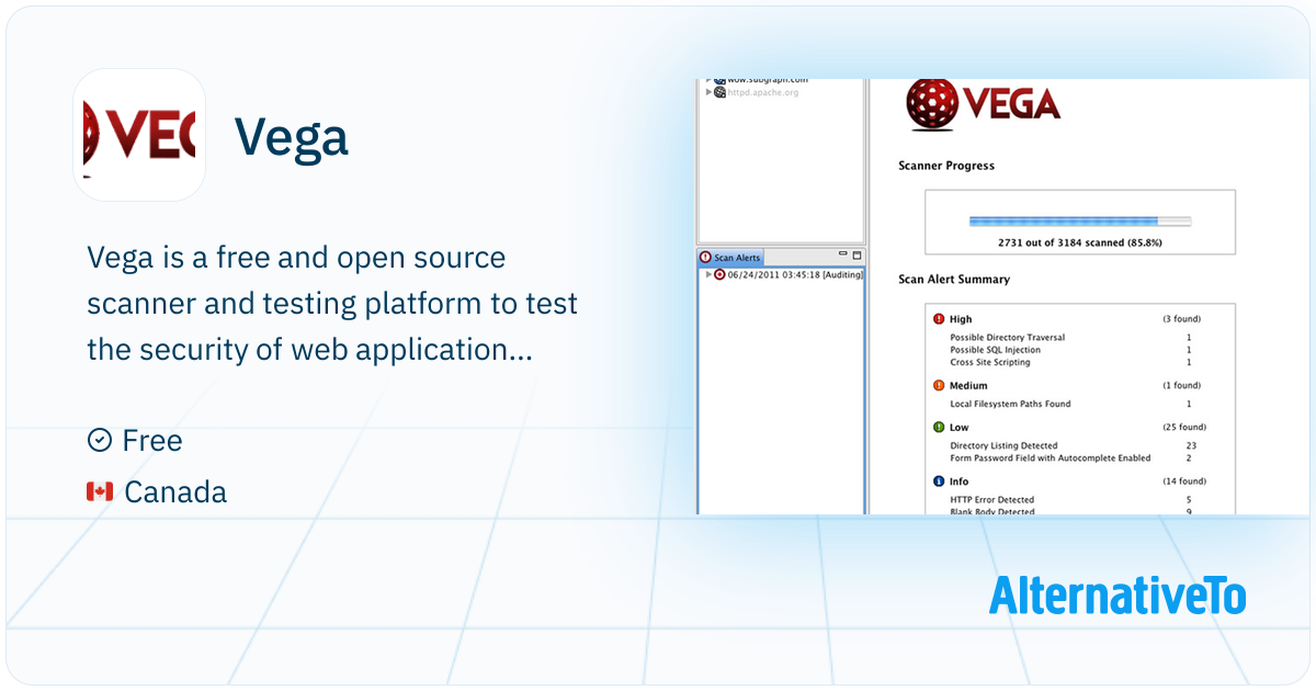 Vega: Free and open source scanner and testing platform to test the ...