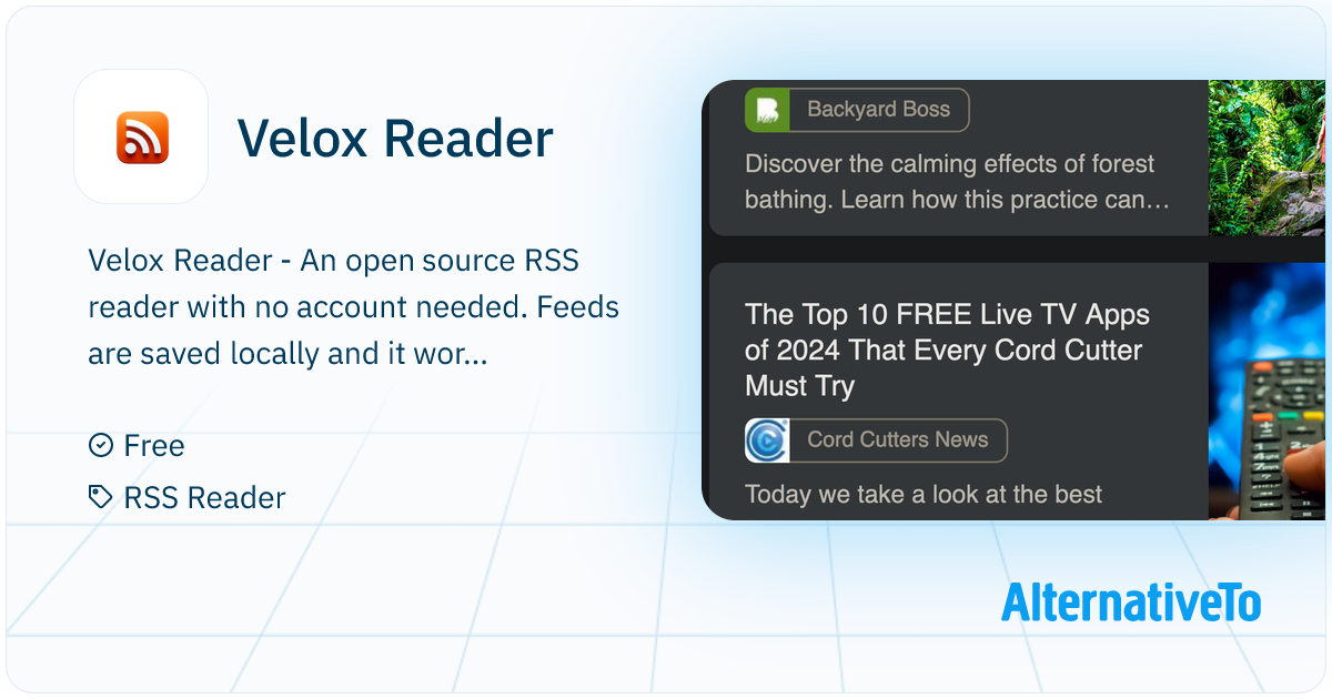 Velox Reader: A PWA RSS Reader - No signup needed, feeds are saved ...