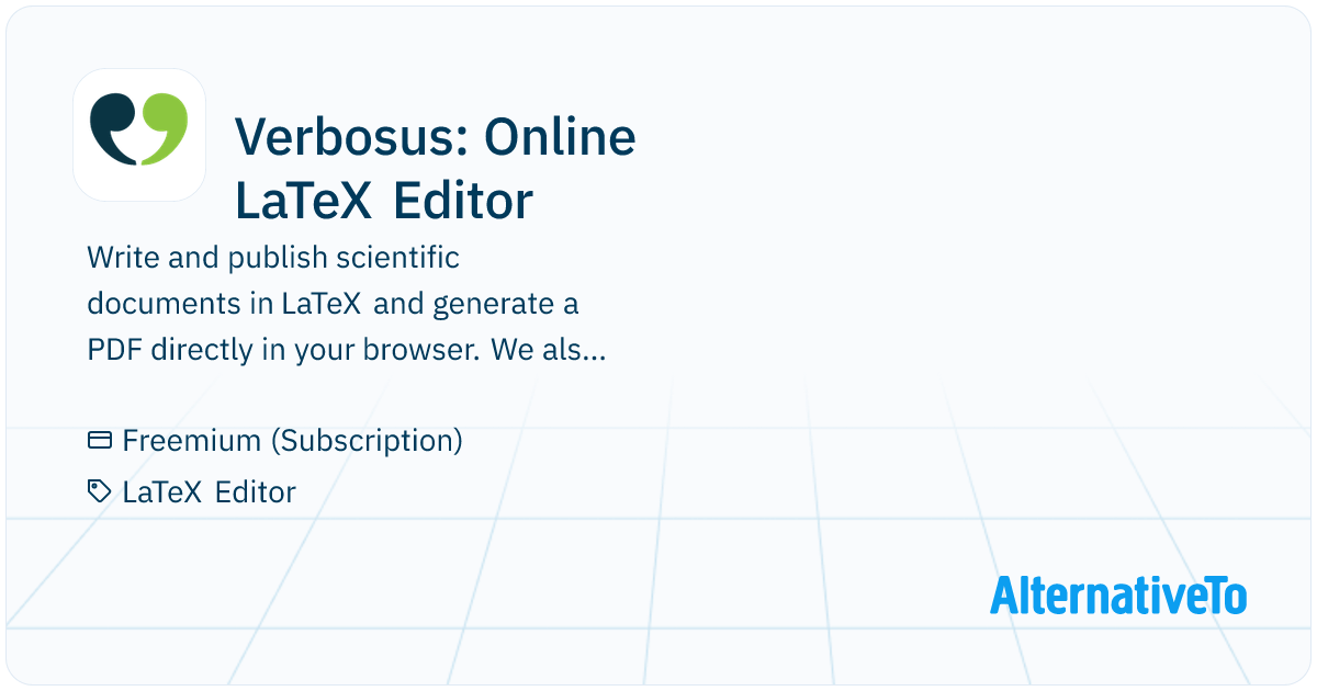 Verbosus: Online LaTeX Editor: Write and publish scientific documents ...