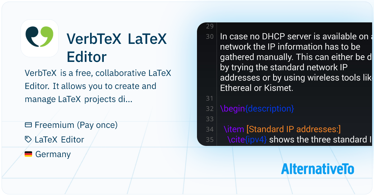 VerbTeX LaTeX Editor: The free, cross-platform collaborative LaTeX ...