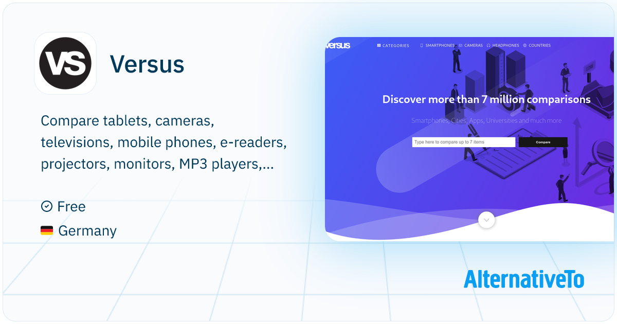 Versus: Global data-driven comparison platform, covering over 90 ...