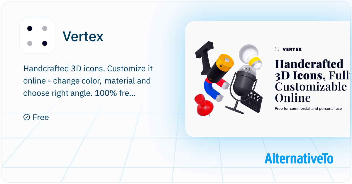 Vertex: Handcrafted 3D Icons, Fully Customizable Online | AlternativeTo