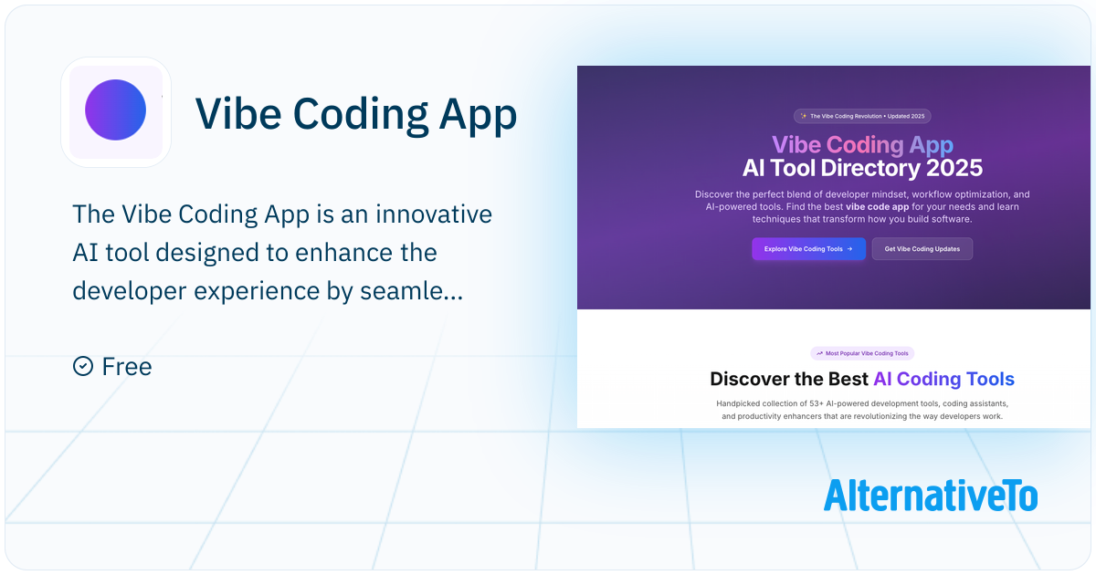 Vibe Coding App: AI Tool Directory 2025 | AlternativeTo