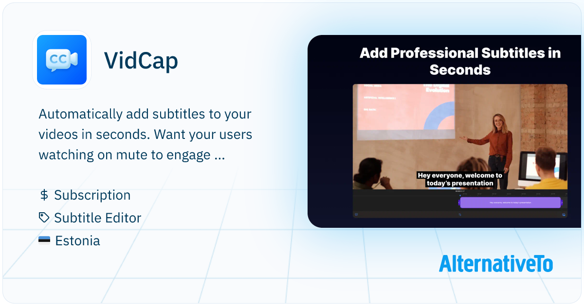 VidCap: Make stunning subtitles for your videos in seconds | AlternativeTo