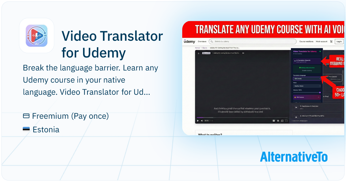 Video Translator for Udemy: Instant Chrome extension that translates ...