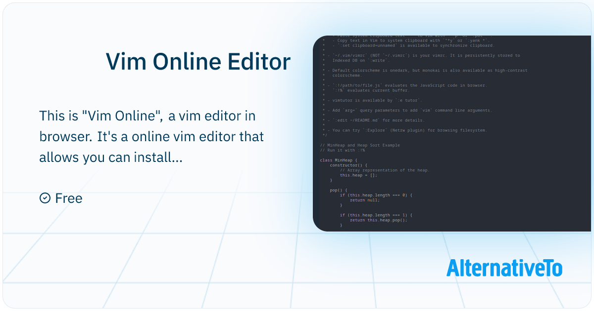 Vim Online Editor: This is "Vim Online", a vim editor in | AlternativeTo