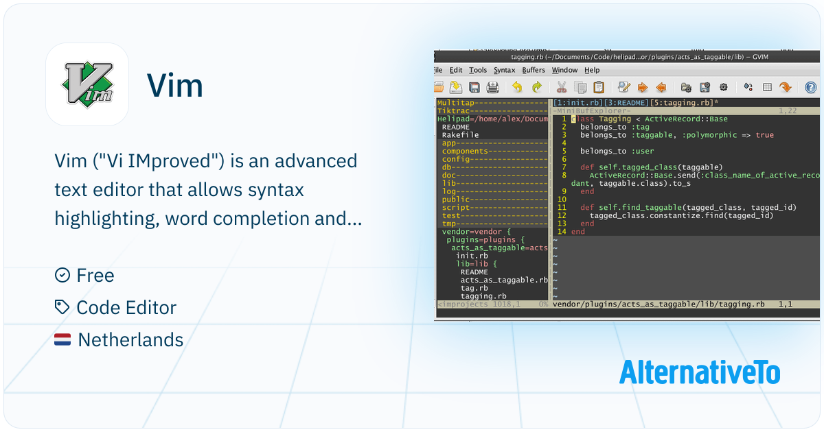 Vim: Advanced text editor with multiple modes and plugin support ...