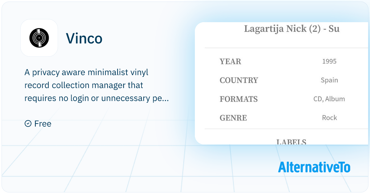 Vinco: A privacy aware minimalist vinyl record collection manager that ...