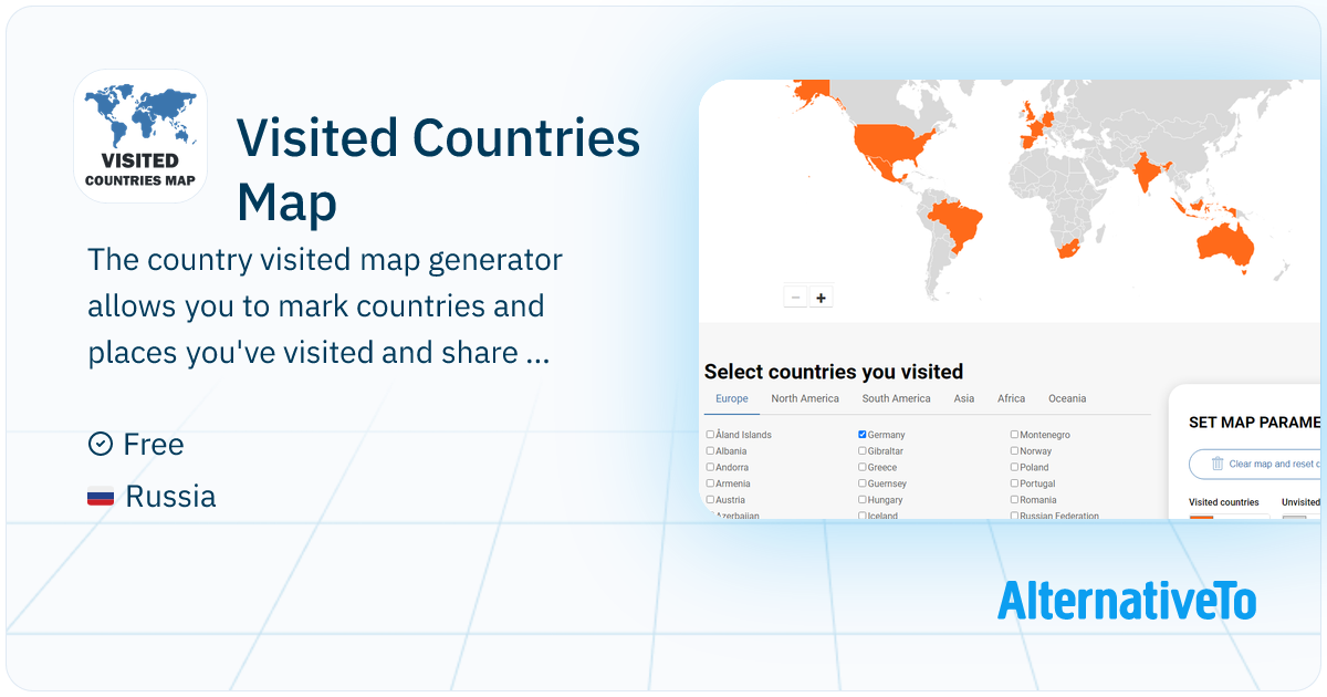 Visited Countries Map: Interactive and customizable map generator ...