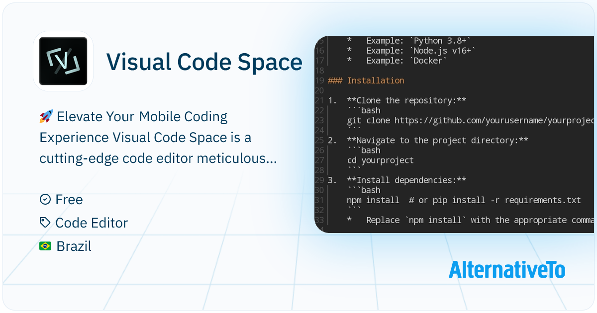 Visual Code Space: A Modern Code Editor for Android | AlternativeTo