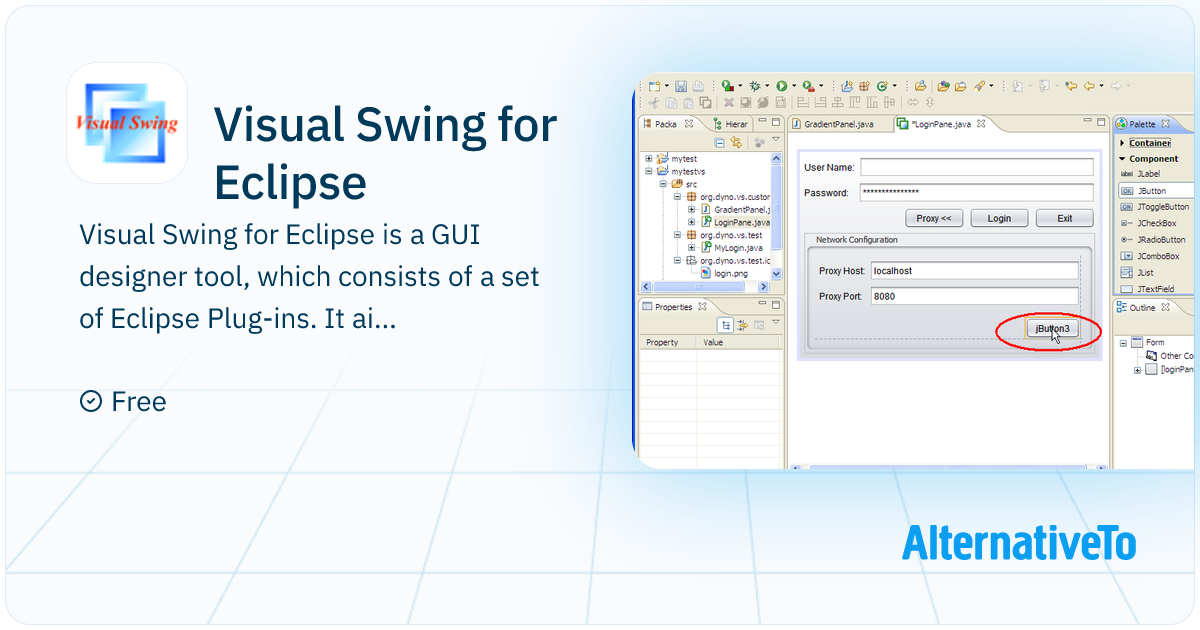 Visual Swing for Eclipse: GUI designer tool | AlternativeTo