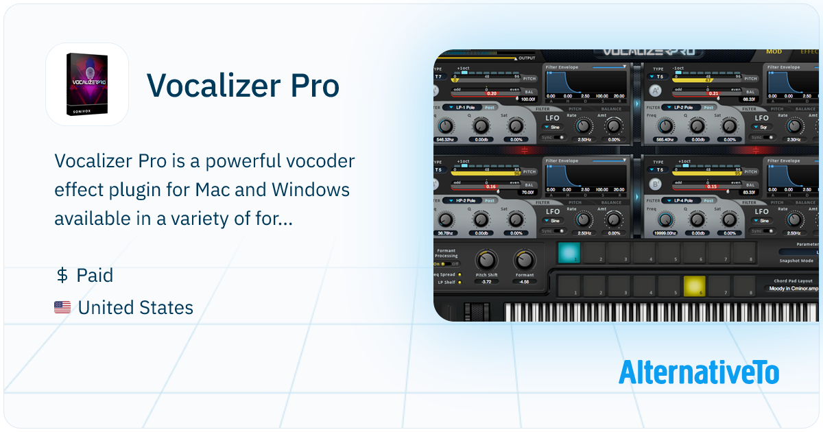 Vocalizer Pro: Full-featured, MIDI controlled vocoder effect for ...