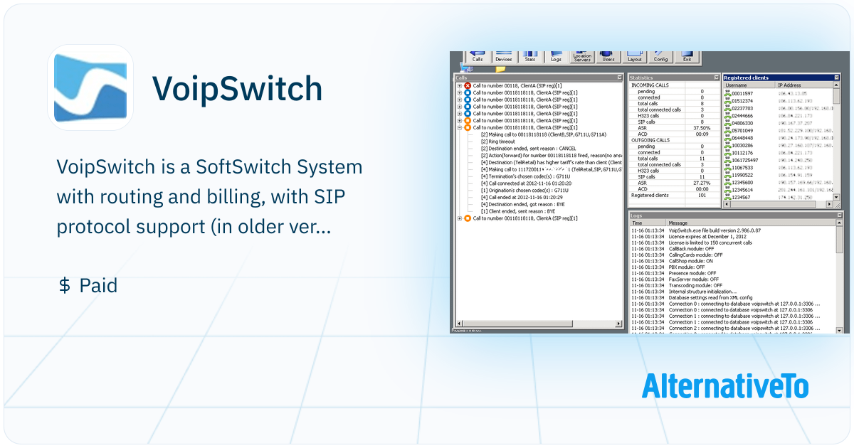 VoipSwitch: SoftSwitch System with routing | AlternativeTo