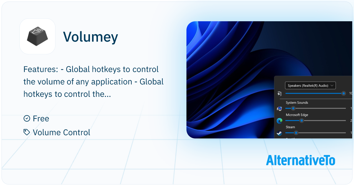Volumey: Volume mixer that allows you to set up global hotkeys to control your Windows ...