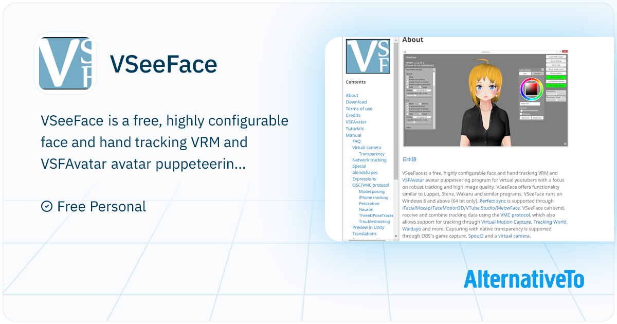 VSeeFace: Free, highly configurable face and hand tracking VRM and ...