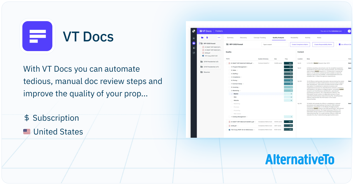 VT Docs: RFP software for analyzing solicitations and contracts ...