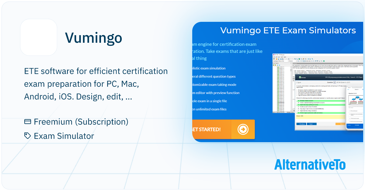 Vumingo: Exam Testing Engine Free | AlternativeTo