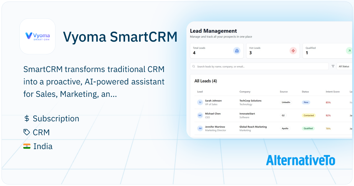Vyoma SmartCRM: Is your Intelligent Sales Assistant | AlternativeTo
