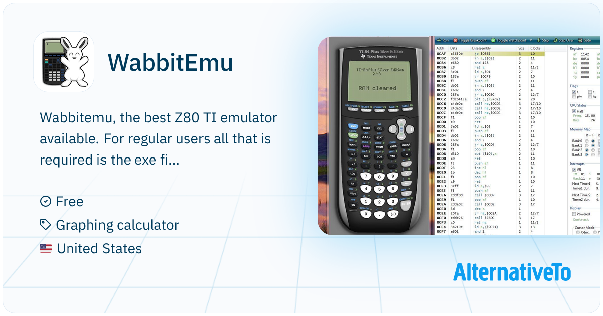 WabbitEmu: Wabbitemu - An accurate emulator/debugger for the TI-73, TI ...