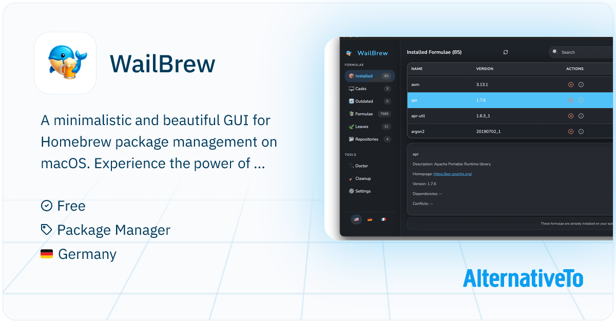 WailBrew: Minimalistic Homebrew GUI made with Go, Wails and React ...