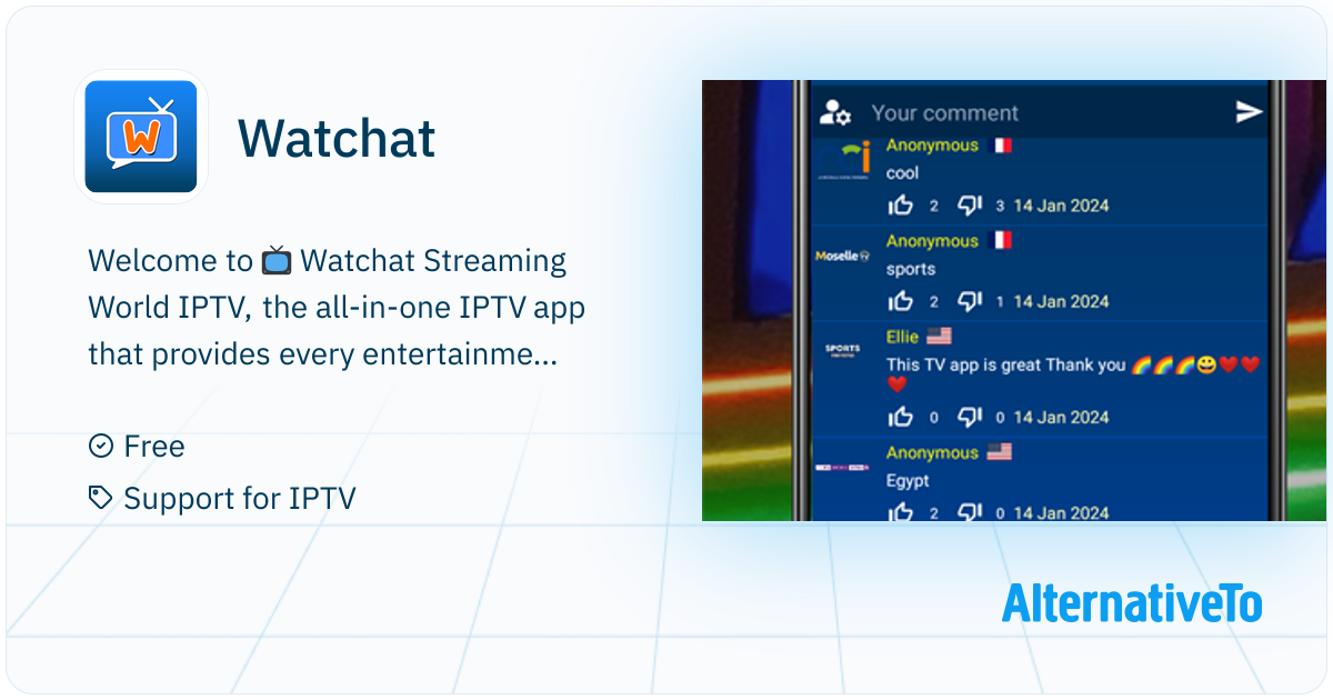 Watchat: World TV Messenger 100% Free. Watchat, World TV in your pocket ...