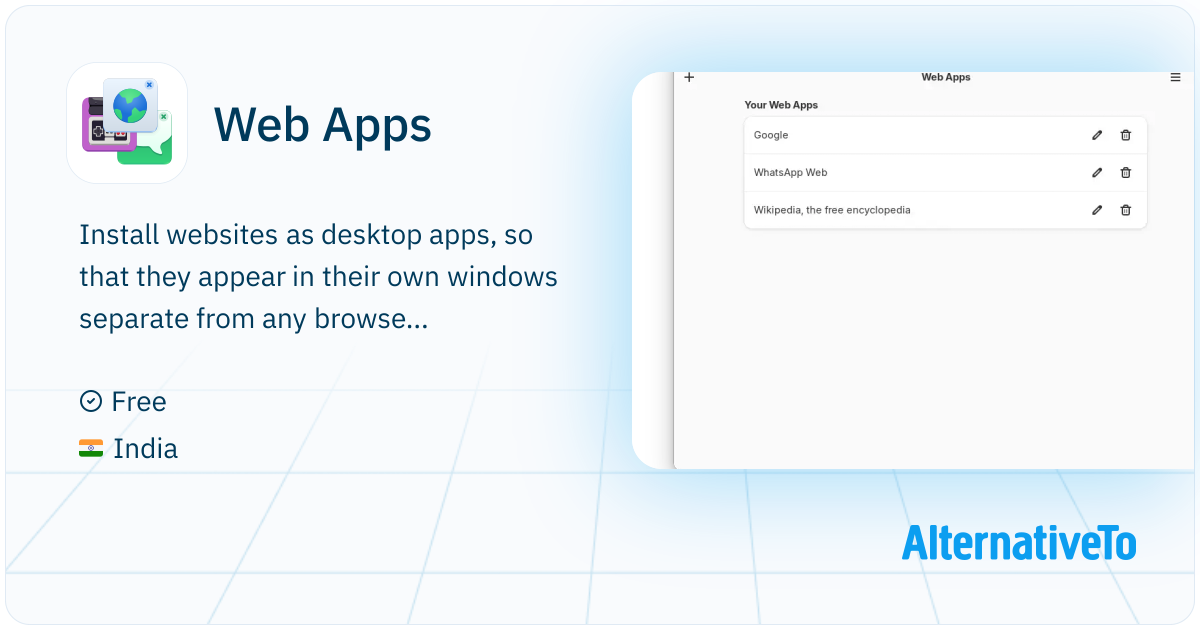 Web Apps: Install websites as apps | AlternativeTo