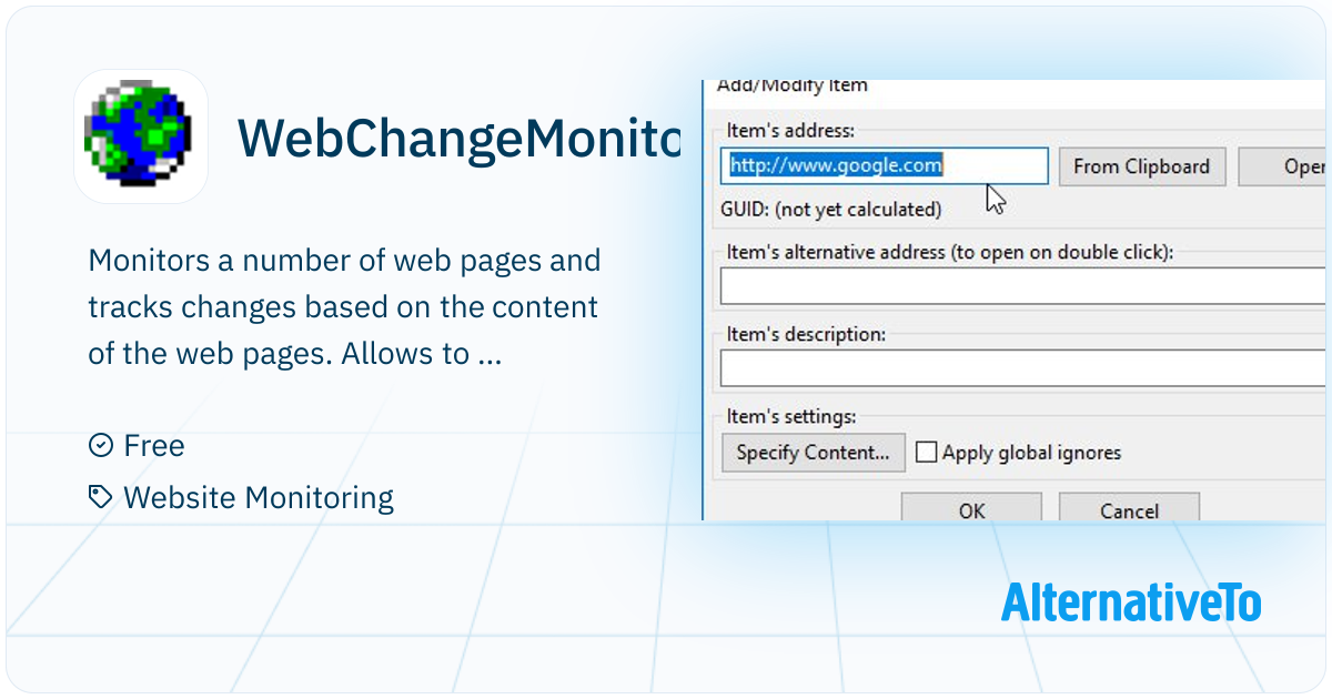 WebChangeMonitor: Desktop app to monitor and track changes in web pages ...