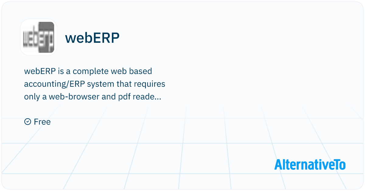 webERP: Complete web based accounting/ERP | AlternativeTo