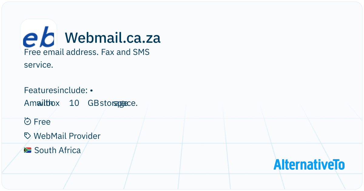 Webmail.ca.za: Free email, file storage, sms and more | AlternativeTo