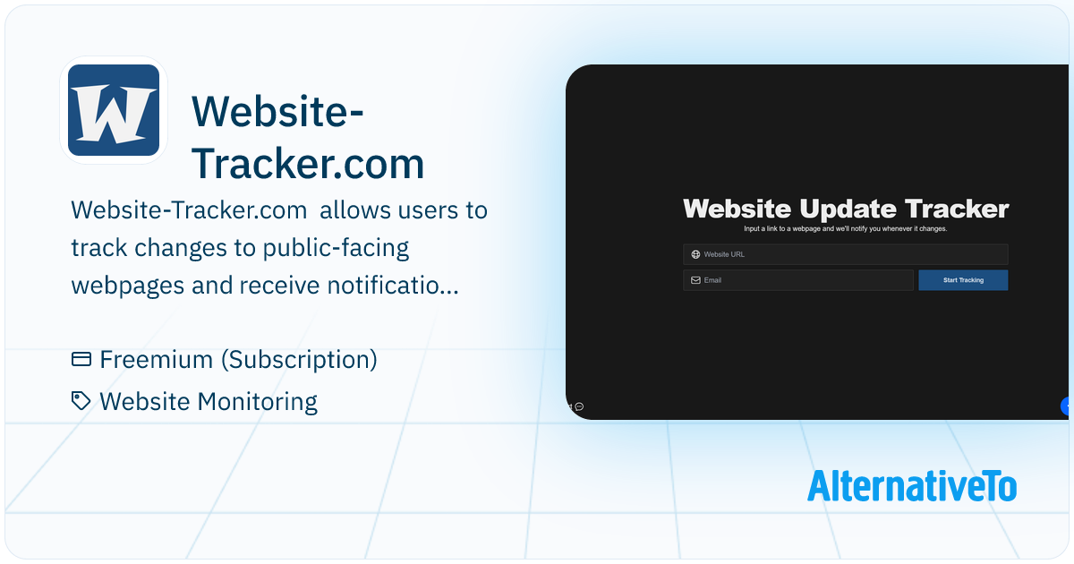 Website-Tracker.com: Allows users to track changes to public-facing ...