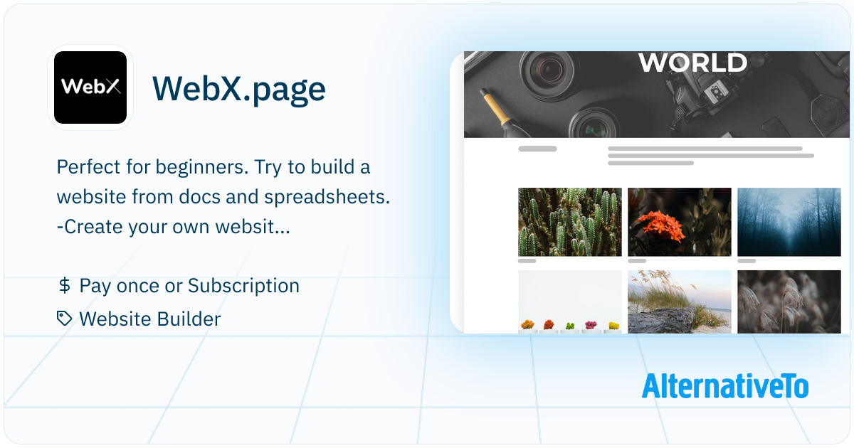 WebX.page: Website builder from docs and spreadsheets. No-code tool for ...