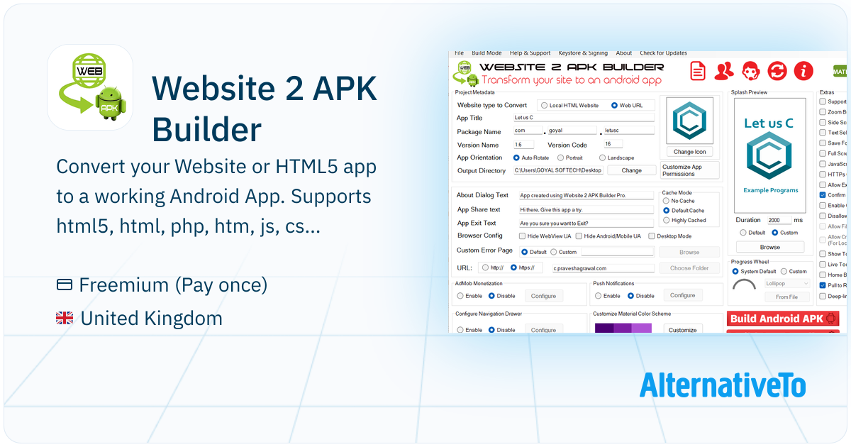 Website 2 APK Builder: Convert your HTML, CSS, JS and all other web ...