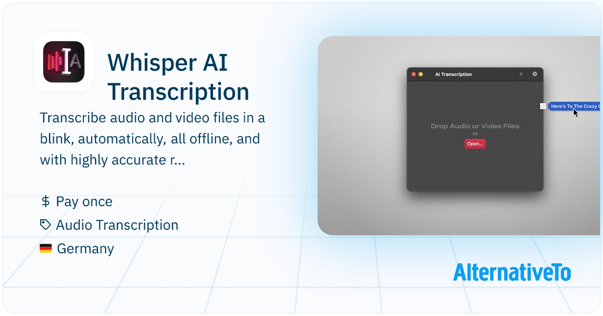 Whisper AI Transcription: Transcribe audio and video files in a blink ...