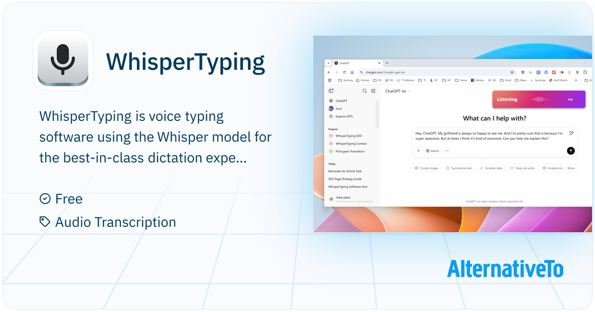 WhisperTyping: Best-in-class voice typing, based on OpenAI’s Whisper ...