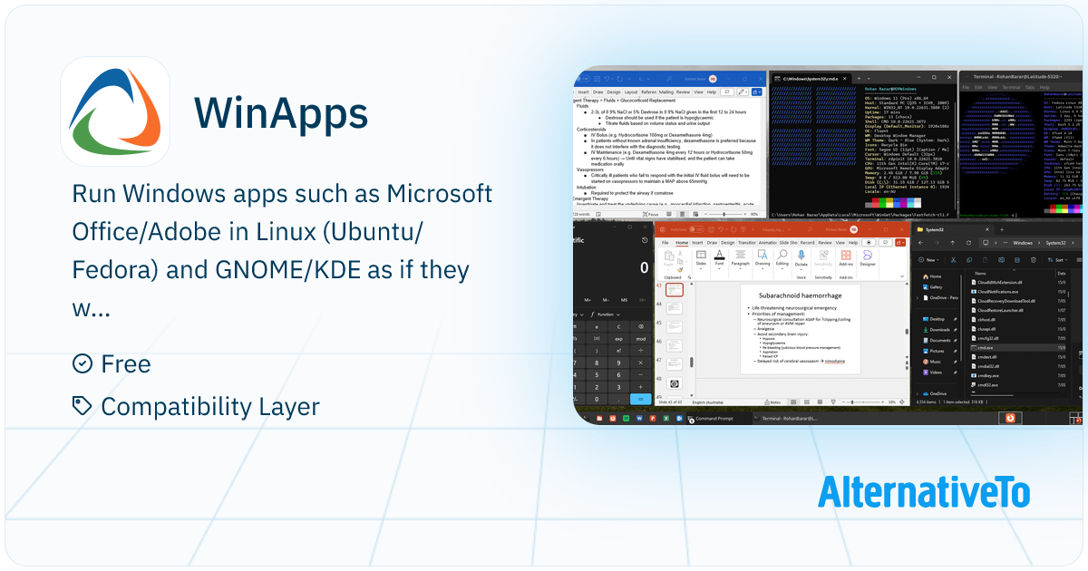 WinApps: Run Windows apps with seamless GNOME, KDE, and Nautilus integration | AlternativeTo