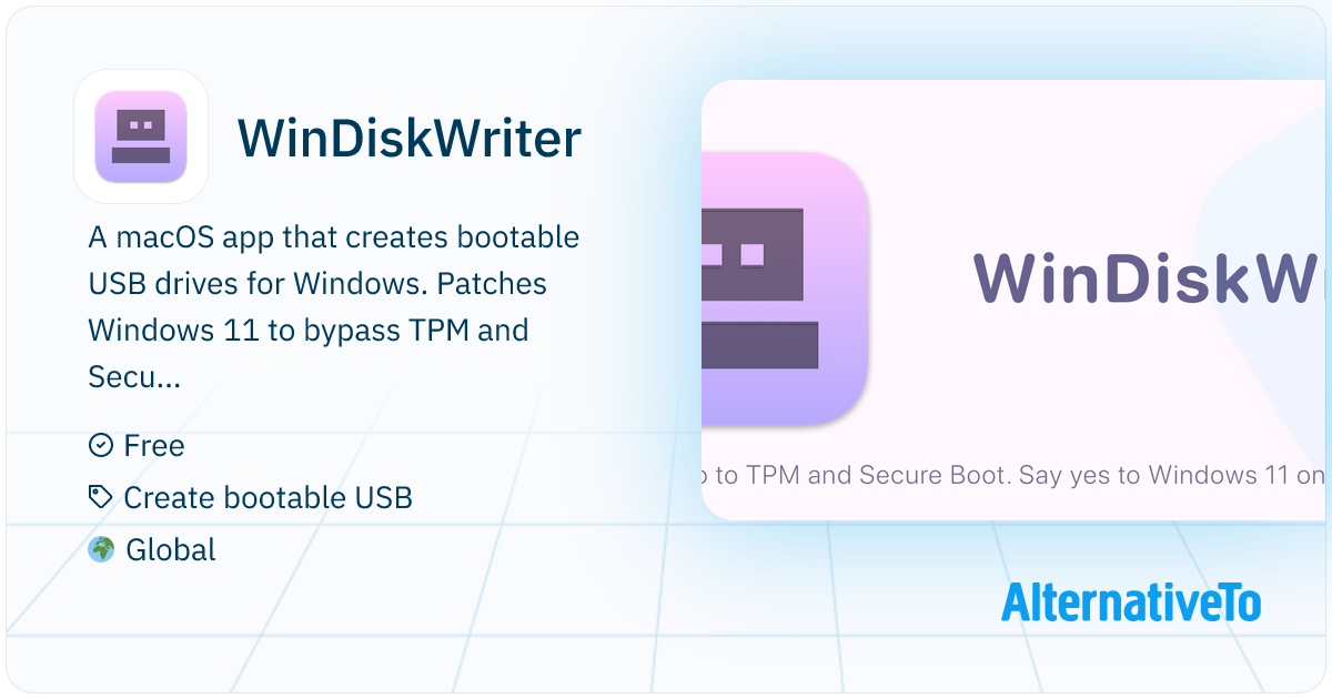 WinDiskWriter: Effortlessly create bootable Windows USB drives on macOS ...