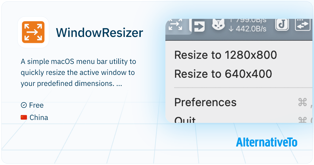 WindowResizer: A simple macOS menu bar utility to quickly resize the ...