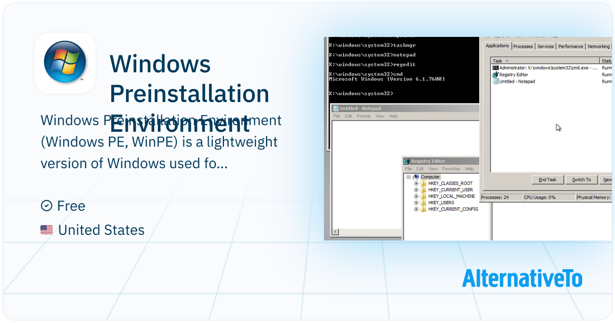 Windows Preinstallation Environment: (Windows PE, WinPE) is a ...