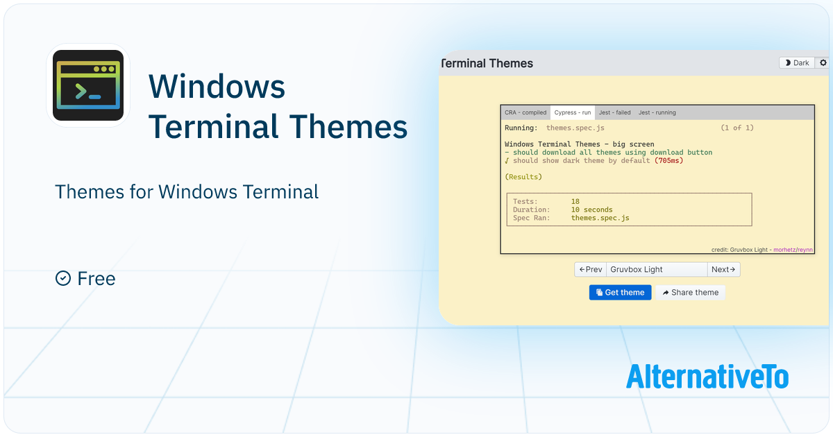 Windows Terminal Themes: Themes for Windows Terminal | AlternativeTo