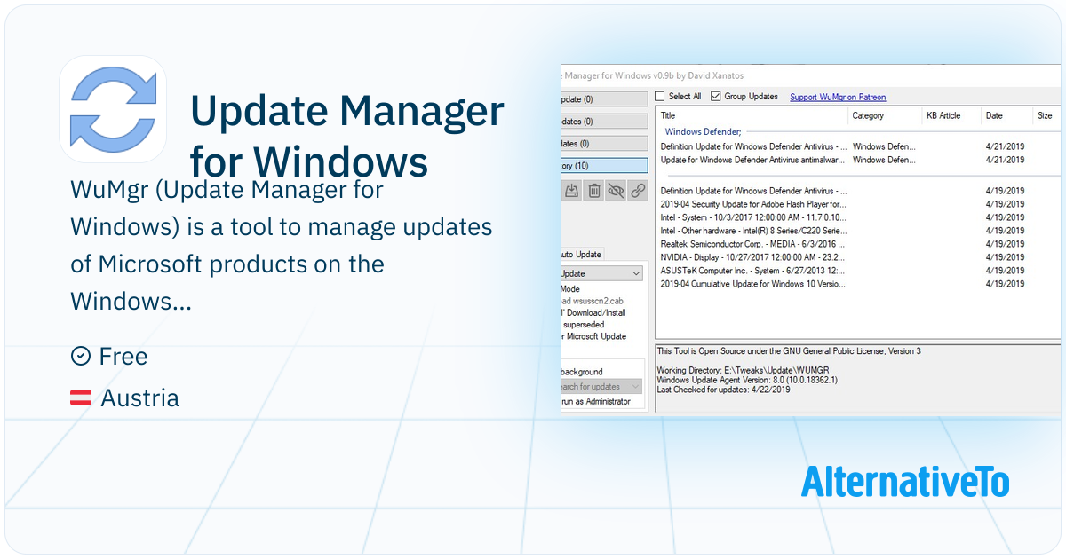 Update Manager for Windows: WuMgr (Update Manager for Windows) is a ...
