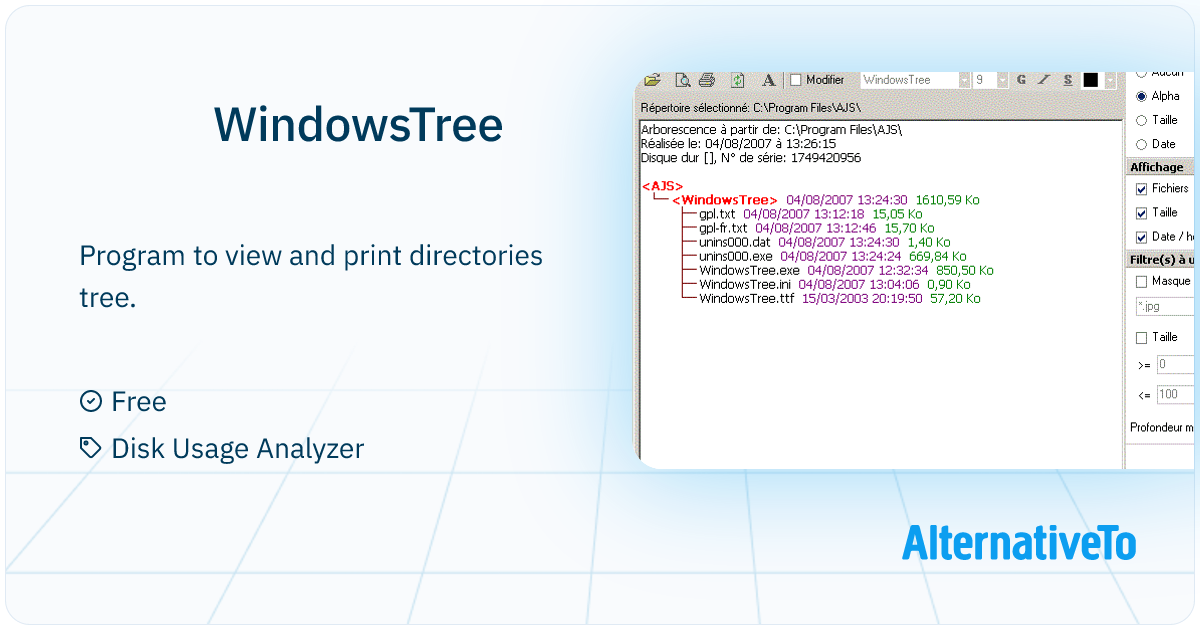WindowsTree: Program to view and print directories tree | AlternativeTo