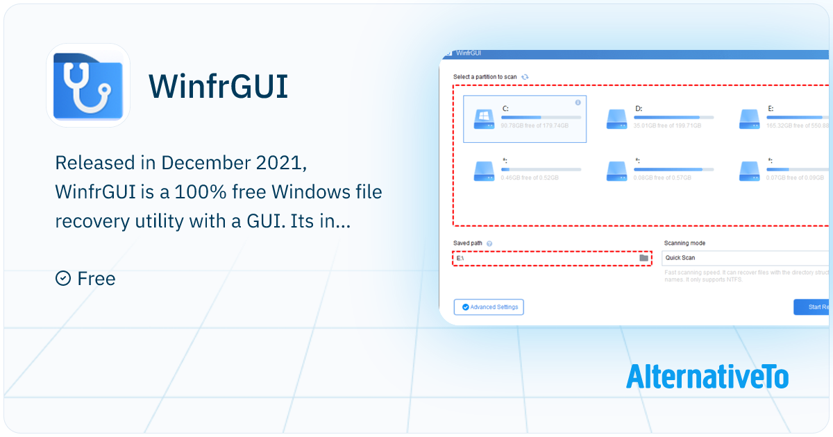 WinfrGUI: 100% free Windows file recovery utility with a GUI ...