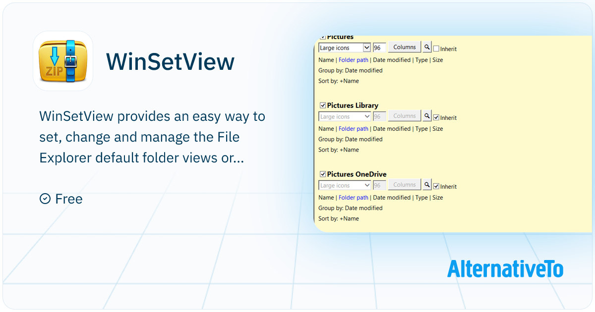 WinSetView: Explorer Folder Views and Templates Management | AlternativeTo