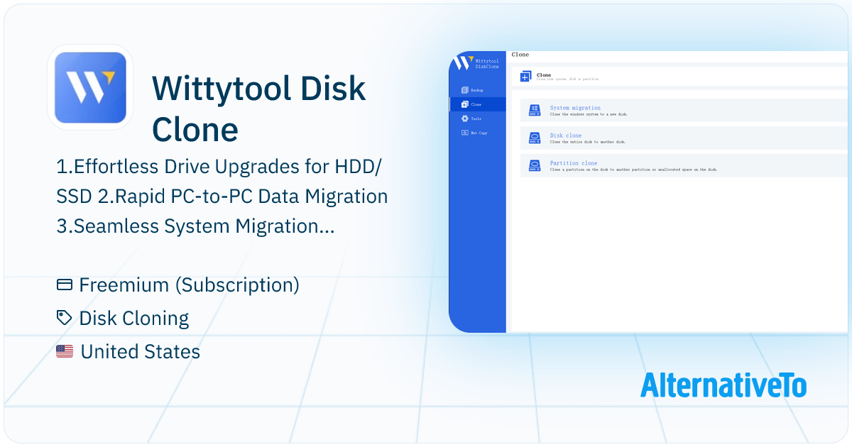 Wittytool Disk Clone: Free Disk Cloning Software Fastest For Windows ...