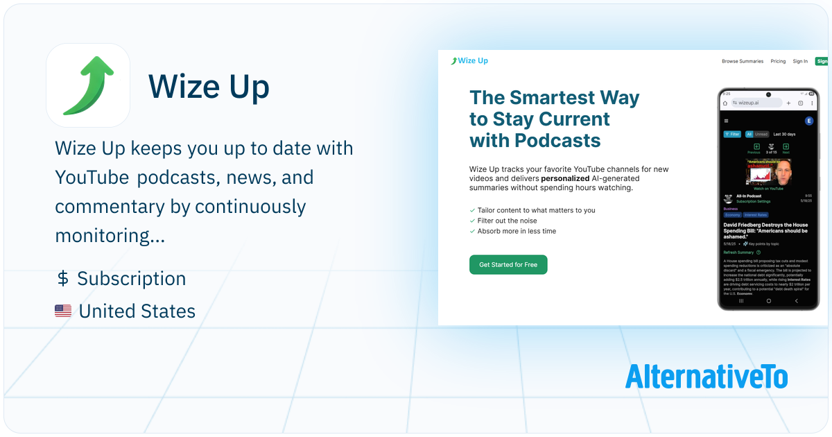 Wize Up: Keeps you up to date with YouTube podcasts, news, and ...