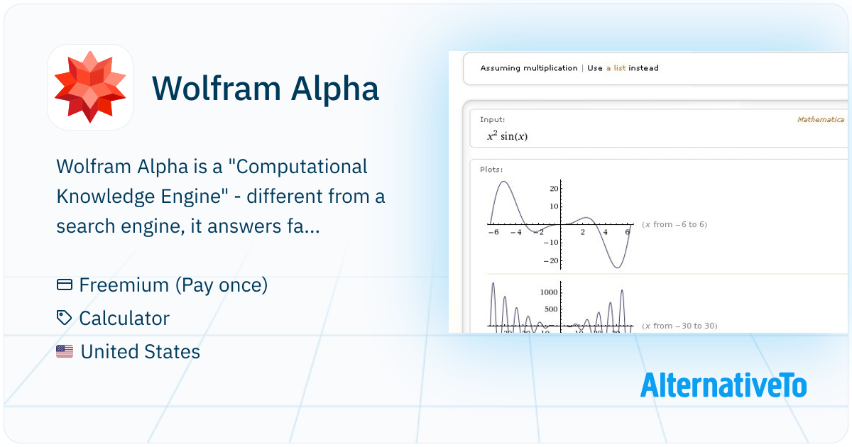 Wolfram Alpha: "Computational Knowledge | AlternativeTo